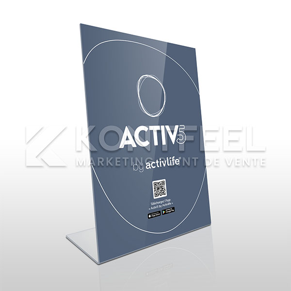 PLV Plexiglass: le Présentoir plastique sur mesure et imprimé en HD